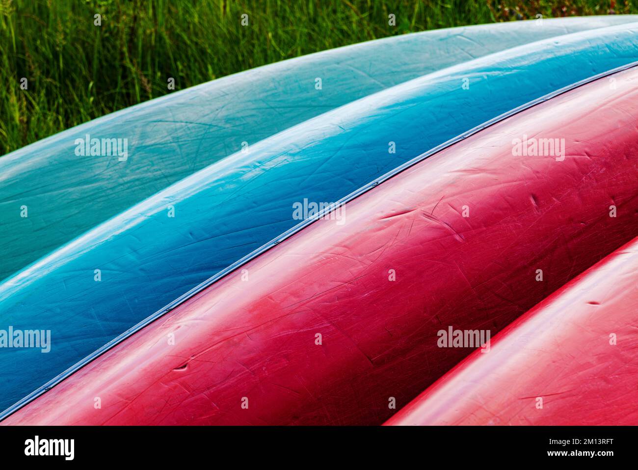 Colorful canoes; Deadman Lake Campground; Tetlin National Wildlife ...