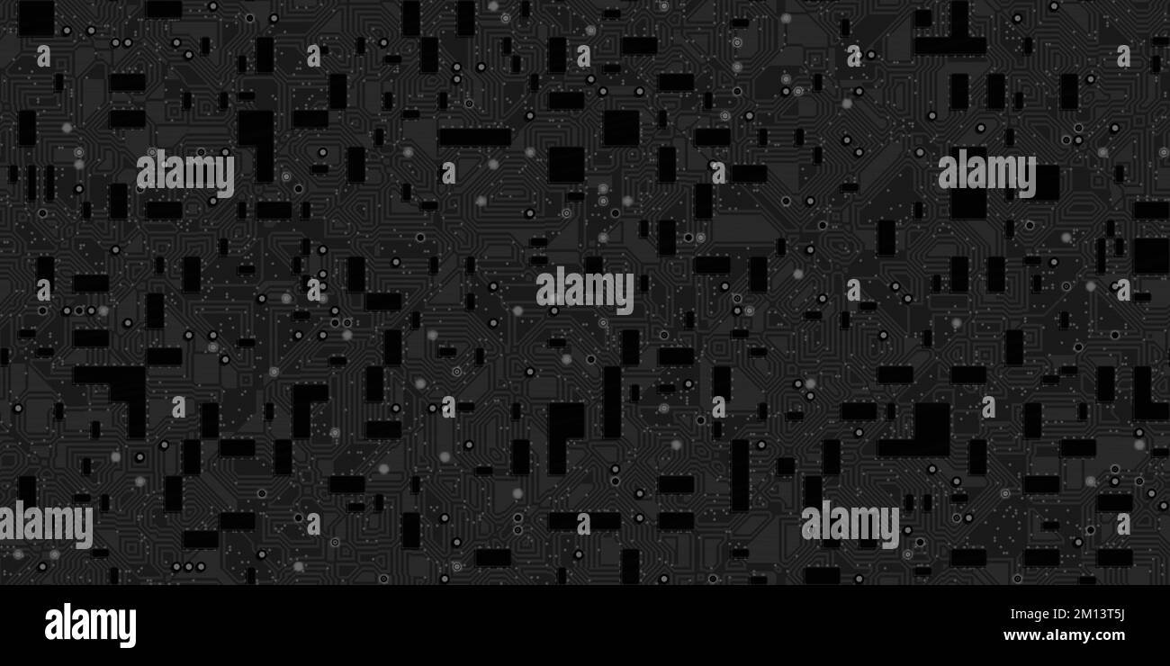 Seamless Electronics Circuit Board And Computer Chips Background Texture Abstract Futuristic