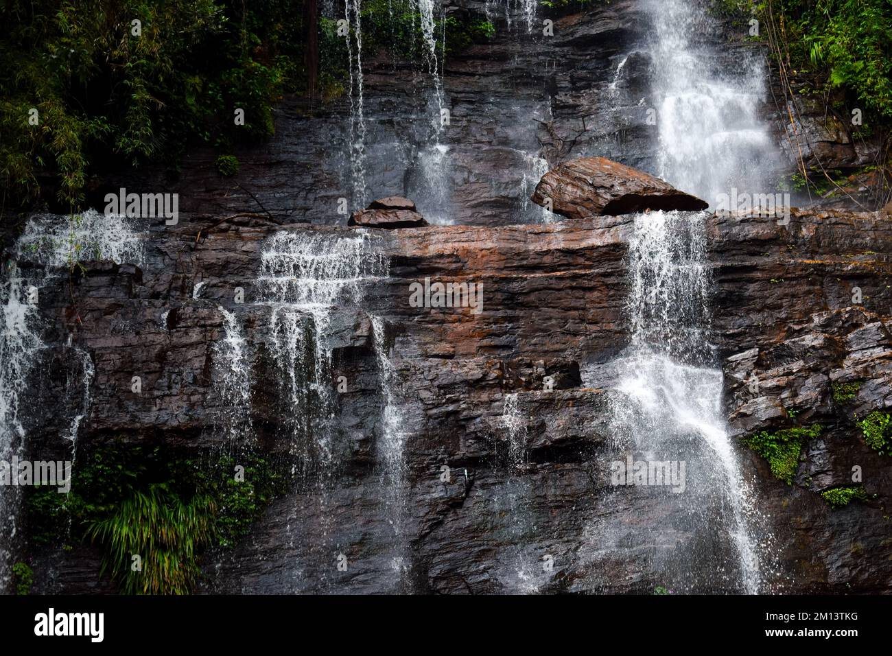 A closeup shot of the Jhari Falls in Chikmagalur district, Karnataka ...