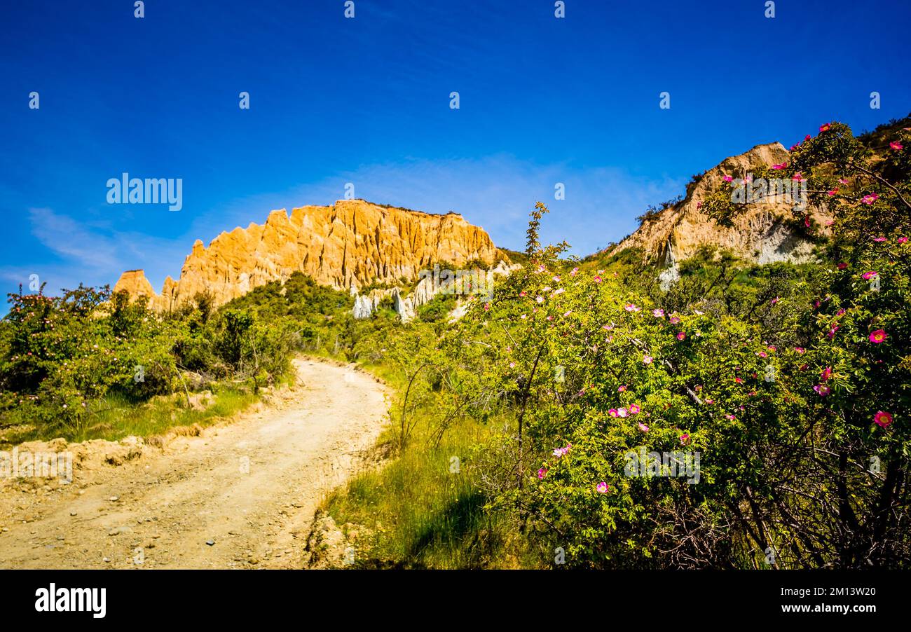 Blue sky and Clay Cliffs Stock Photo - Alamy