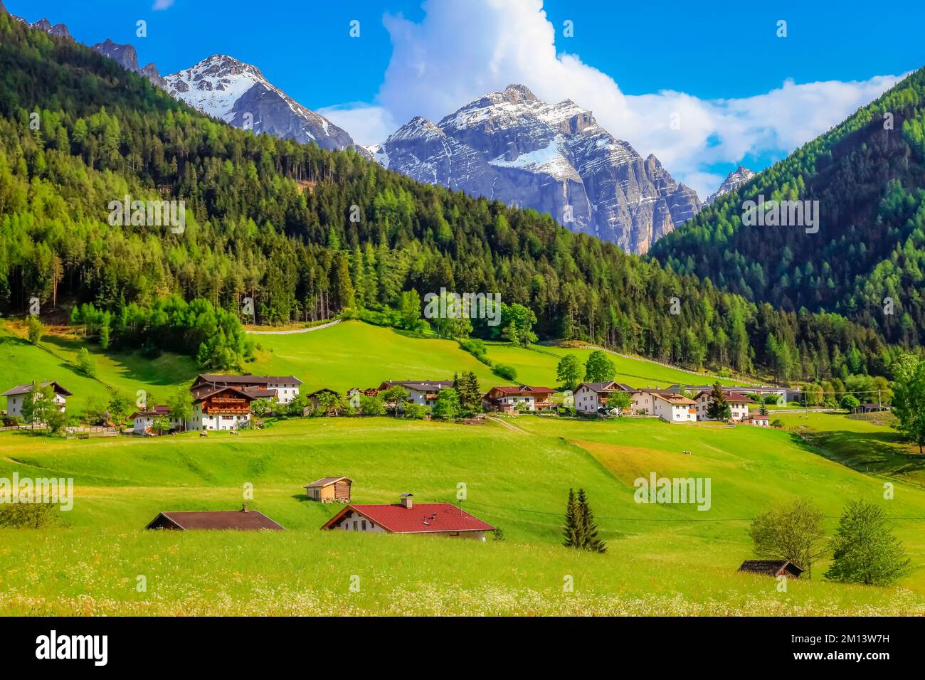 Alpine farm in Green Stubai valley near Innsbruck, Tyrol, Austria Stock ...