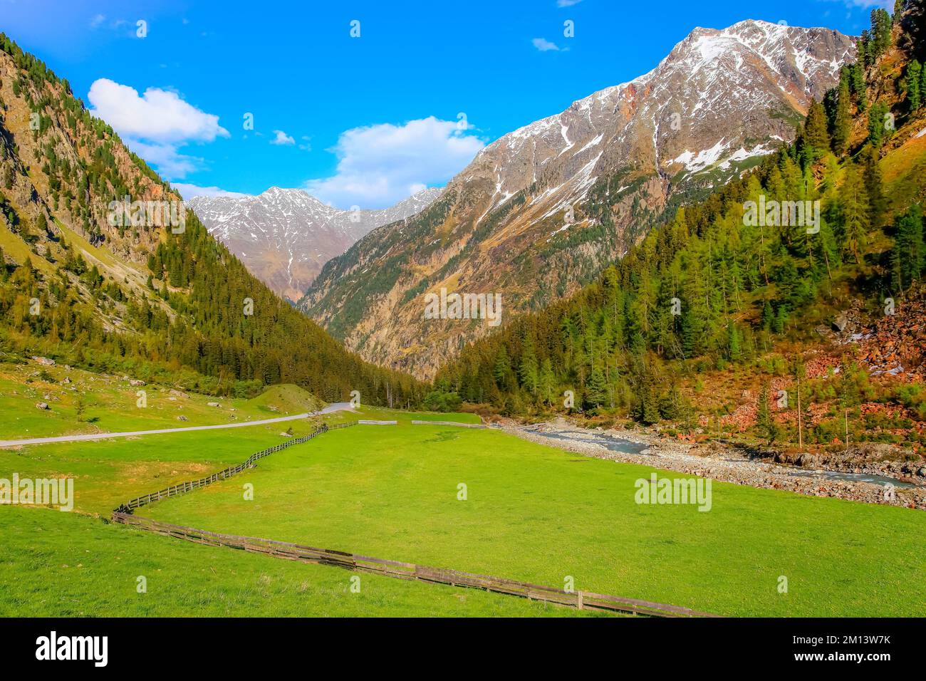 Alpine farm in Green Stubai valley near Innsbruck, Tyrol, Austria Stock ...
