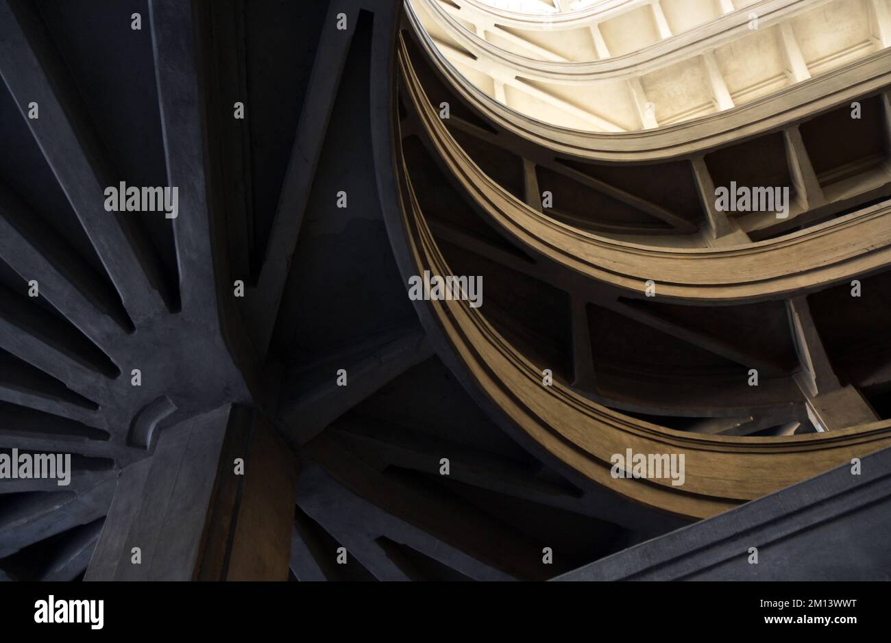 Turin, Piedmont, Italy -11-18-2022- The old factory car ramp leading to ...