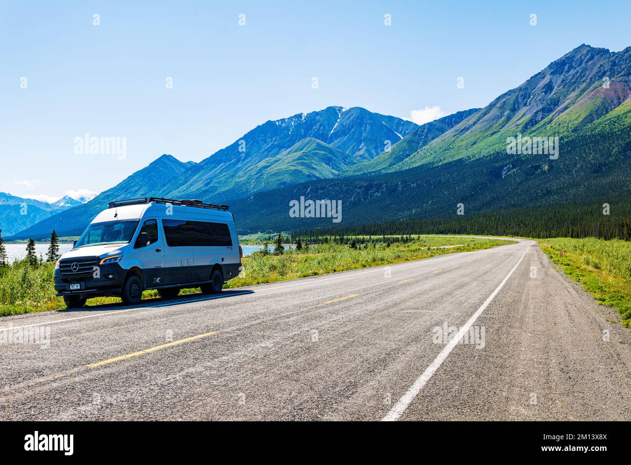 Airstream Interstate 24X 4WD campervan; Alaska Highway; Kluane Lake ...