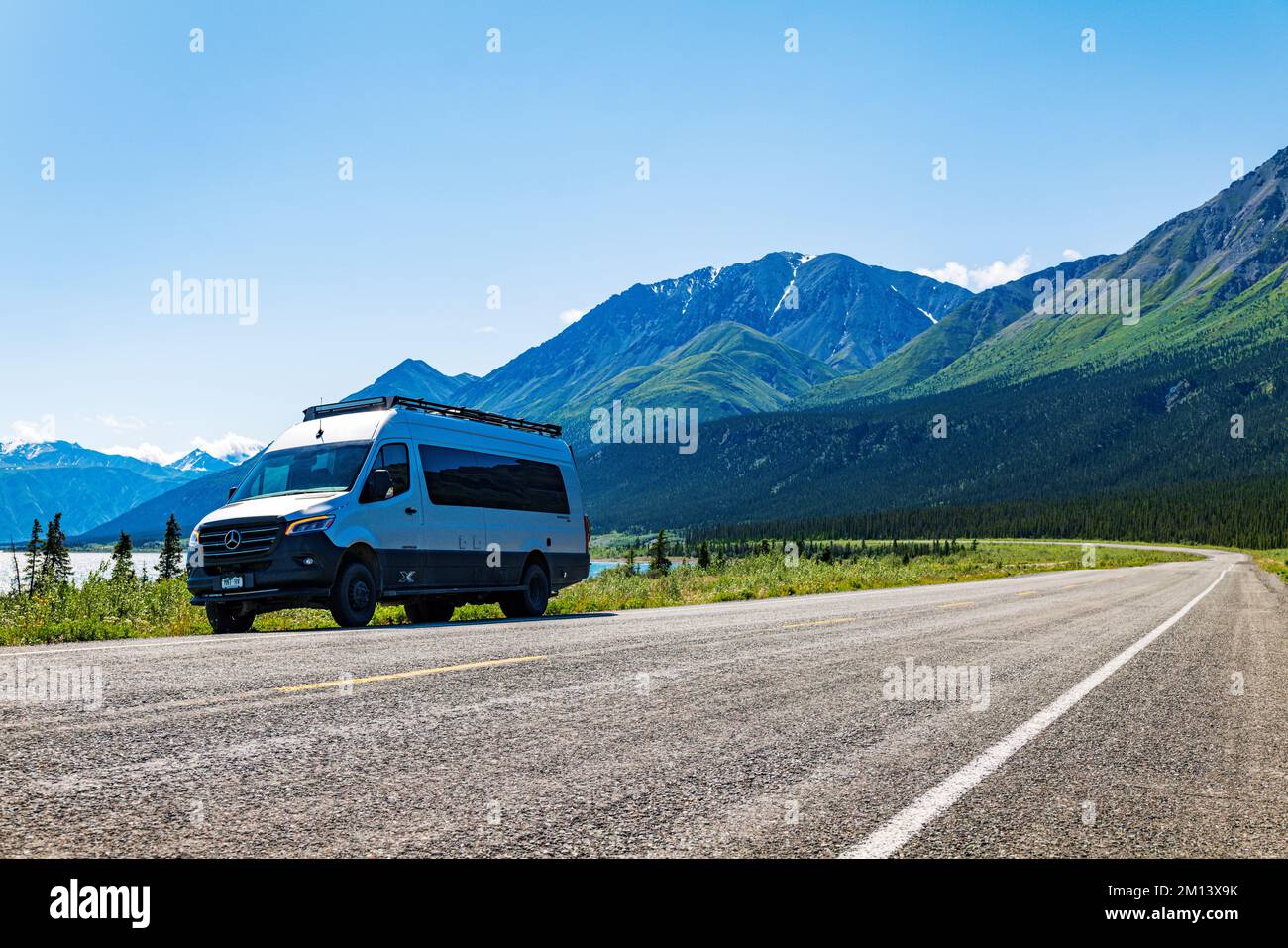 Airstream Interstate 24X 4WD campervan; Alaska Highway; Kluane Lake ...