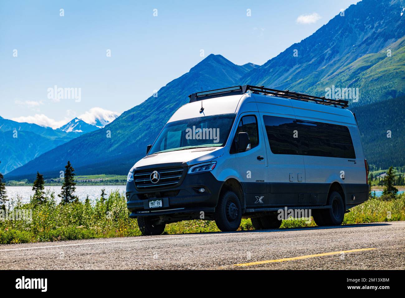 Airstream Interstate 24X 4WD campervan; Alaska Highway; Kluane Lake ...