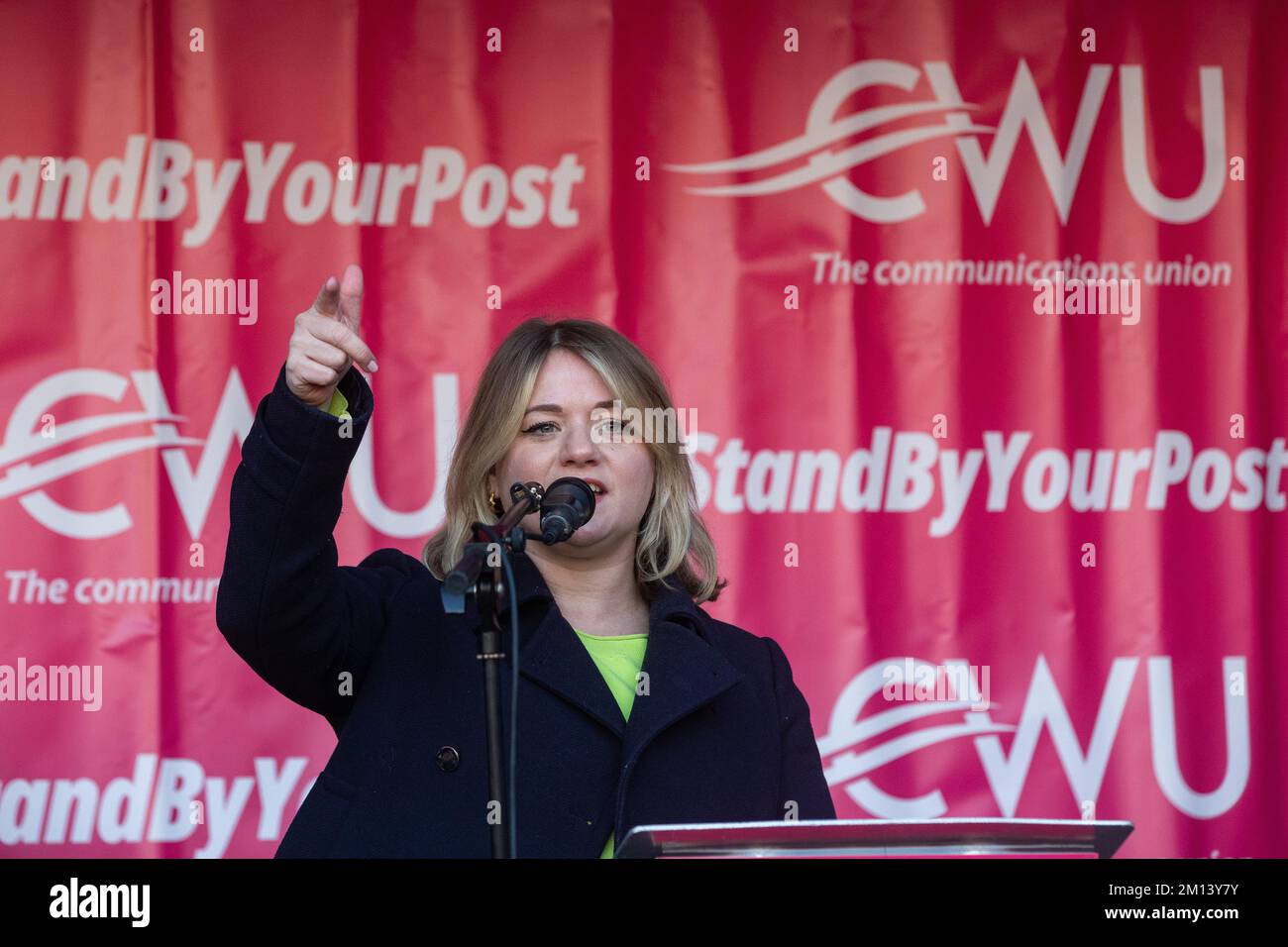 London, UK. 9th December, 2022. Jo Grady, General Secretary of the ...