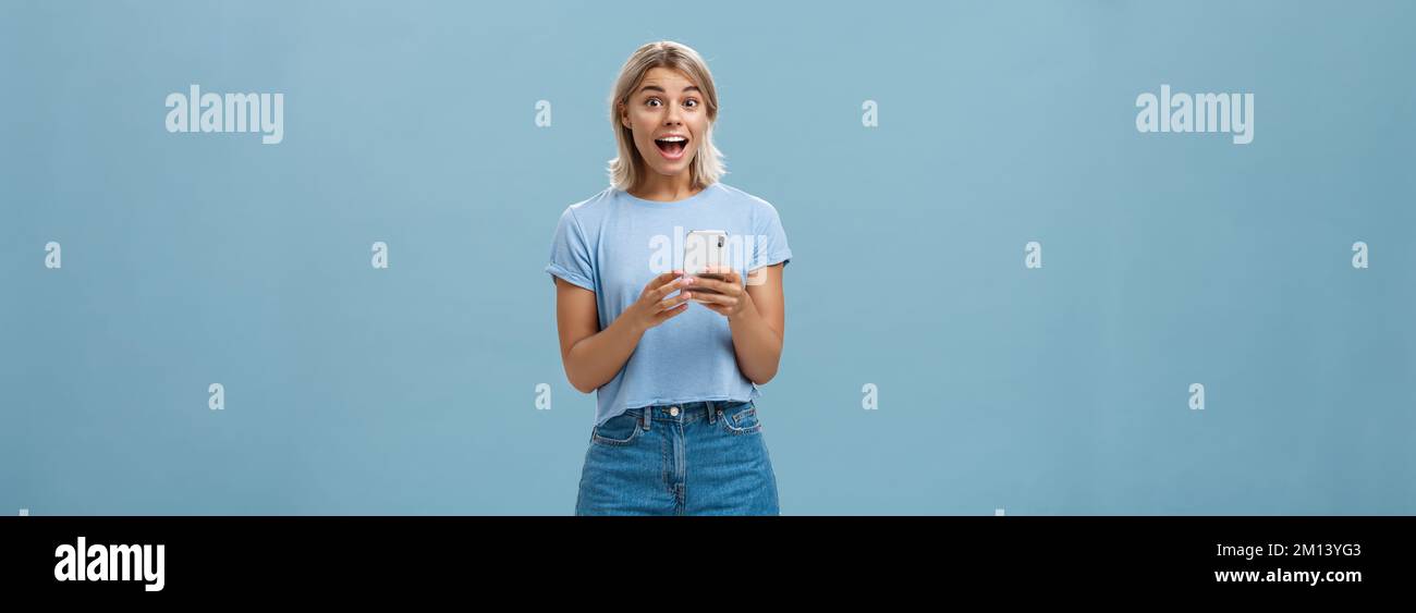 So happy receive premium for free reacting with enthusiasm and ...