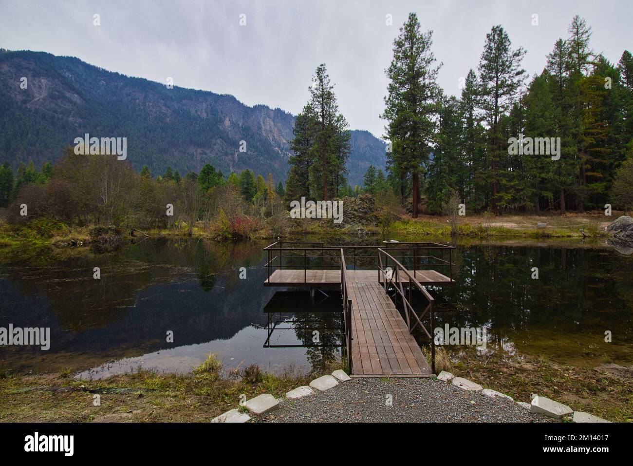 Fishing pond at Thompson Falls State Park Stock Photo - Alamy