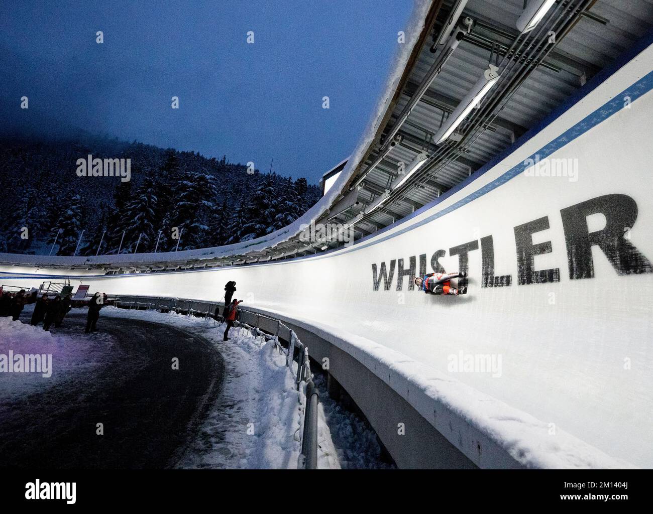 Trinity Ellis of Canada competes during the Eberspacher Luge World Cup ...