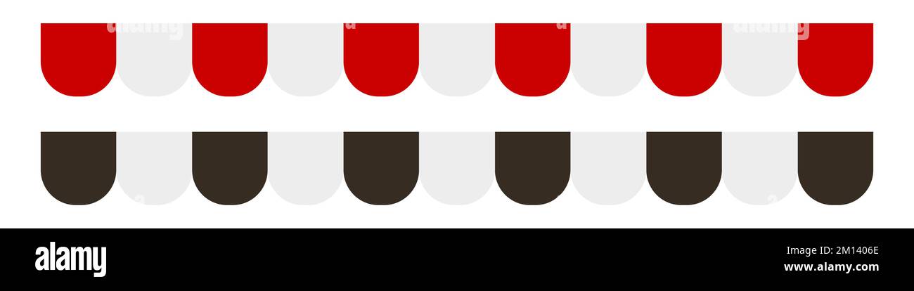 Red and black carnival awning border. Tent roof, template for design ...