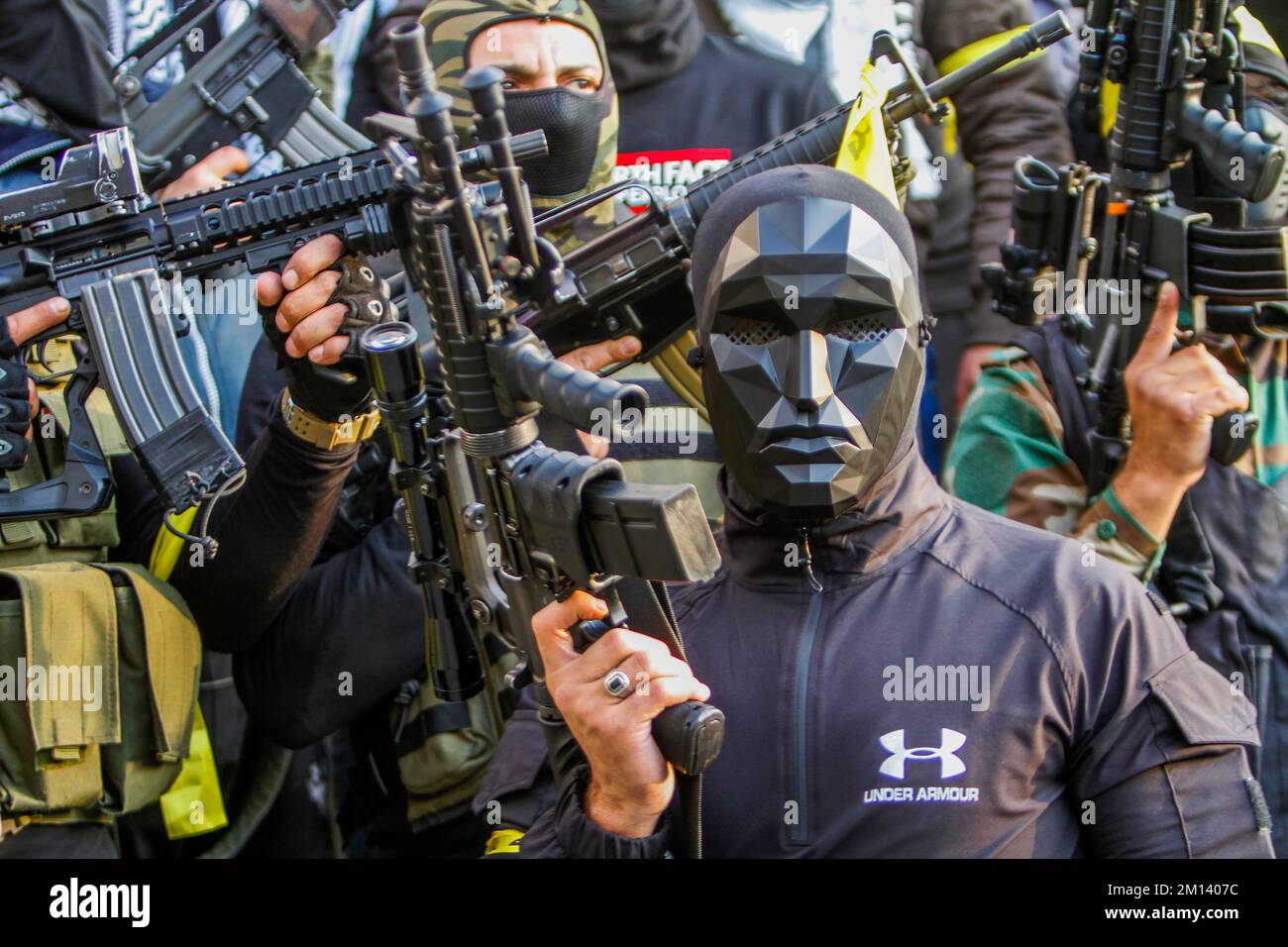Palestinian gunmen from the Balata Brigade of the Fatah movement and ...