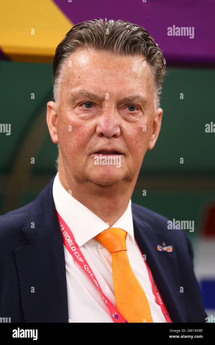 Doha, Qatar. 09th Dec, 2022. Netherlands coach Louis Van Gaal looks on ...