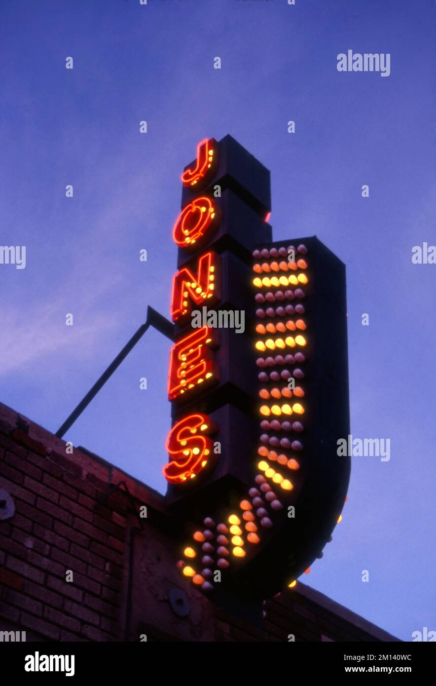 Sign for Jones restaurant on Santa Monica Blvd. in Hollywood, CA Stock ...