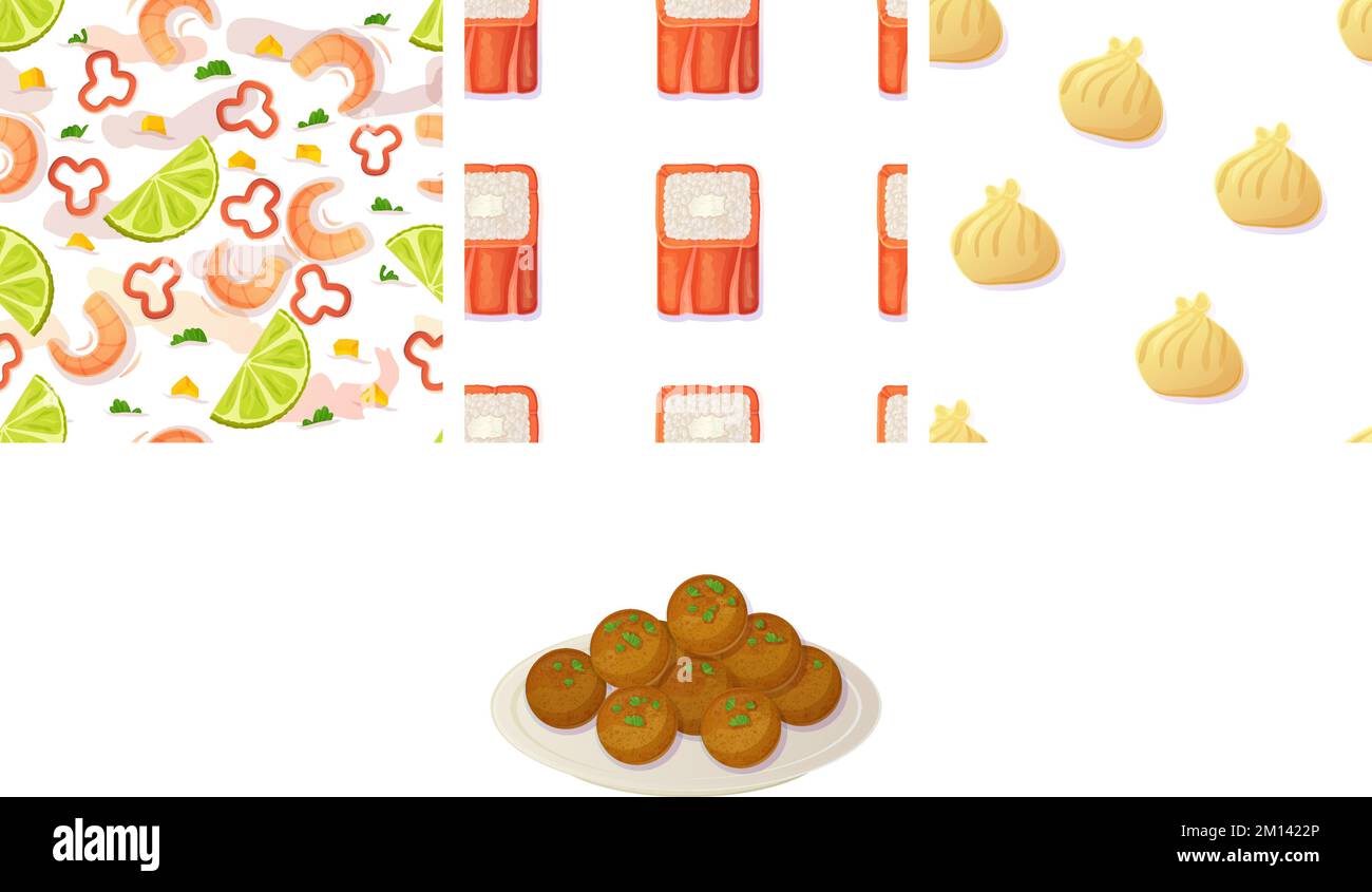 Middle East Falafel dish. Asian food illustration isolated on white in ...