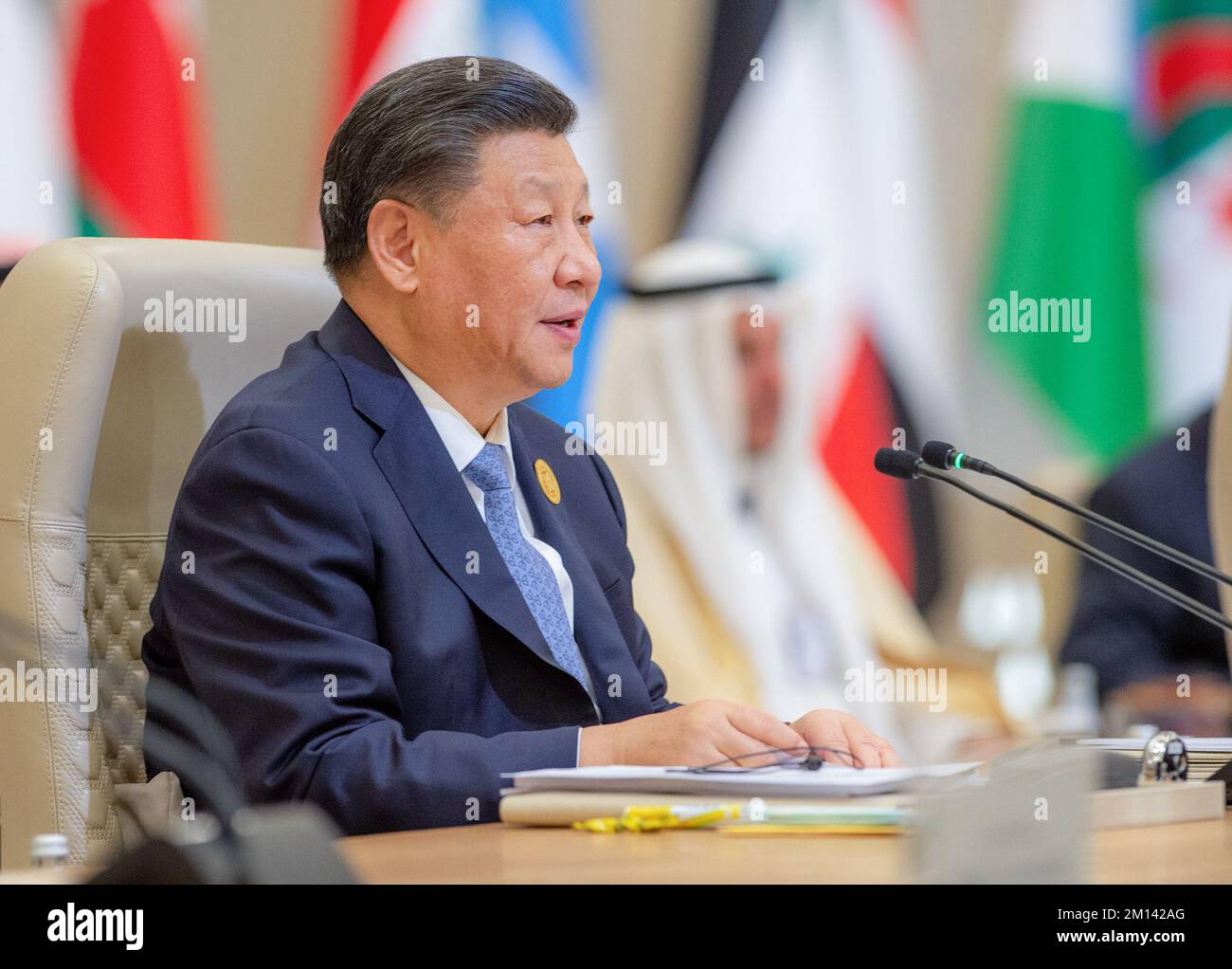 Riyadh. 9th Dec, 2022. Chinese President Xi Jinping attends the first ...