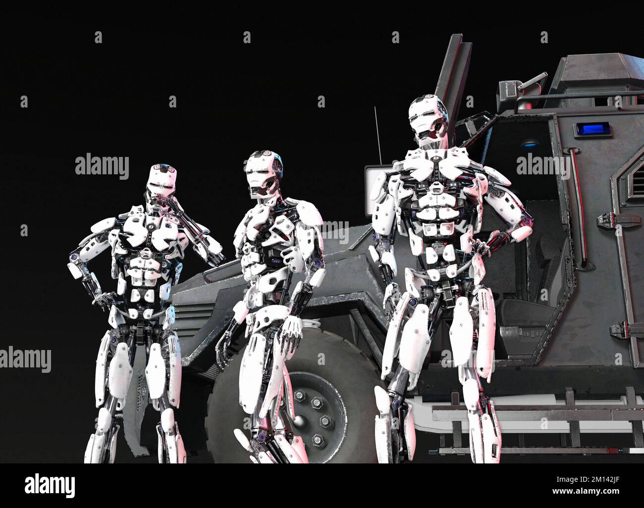 Android police force, conceptual illustration Stock Photo - Alamy