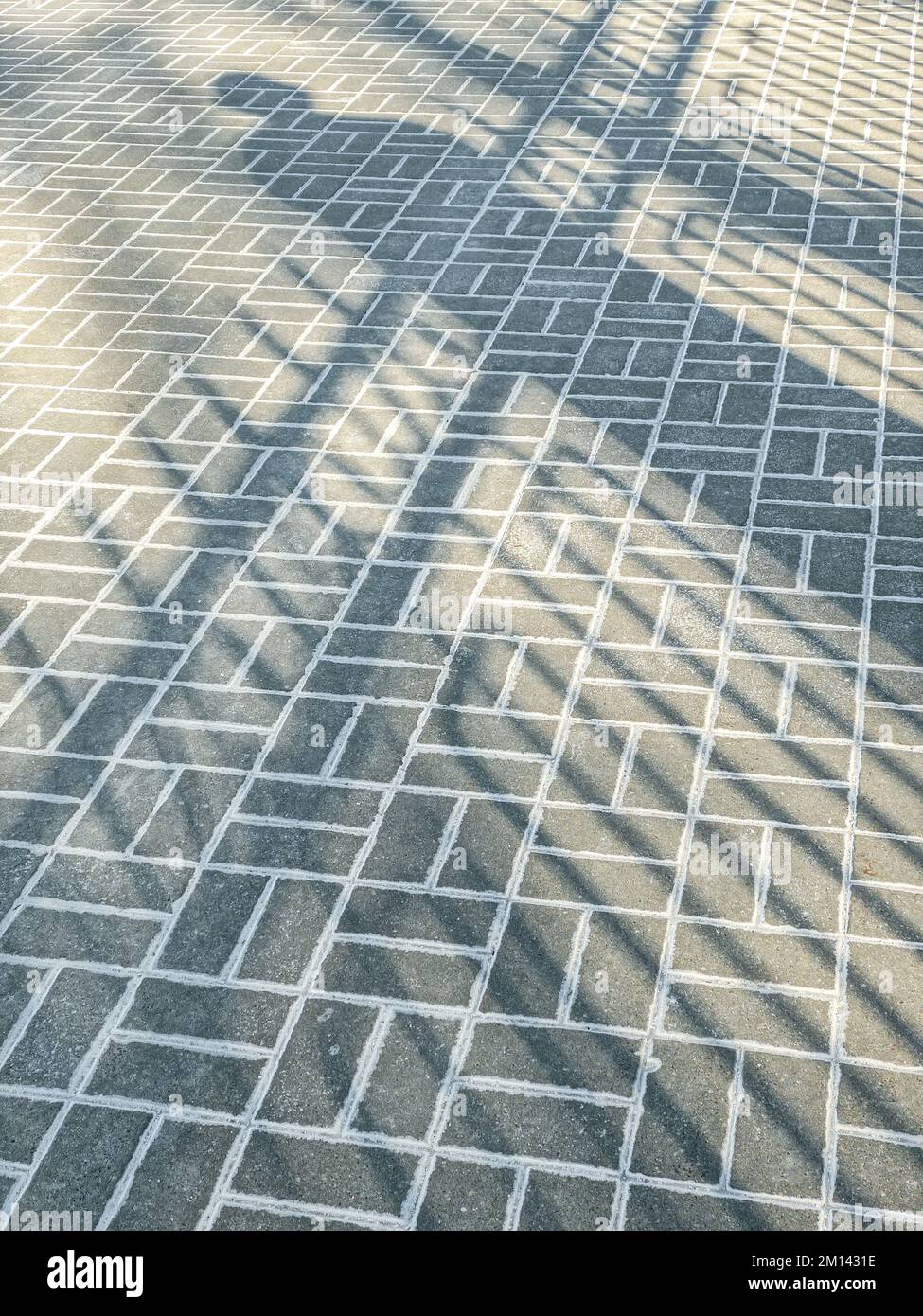 tiled sidewalk. geometric pattern texture background with shadow from ...