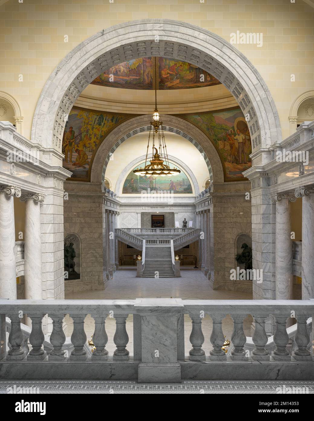 Stairs to the Supreme Court chamber in the Utah State Capitol building ...