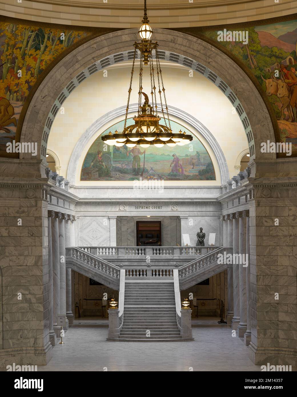 Stairs to the Supreme Court chamber in the Utah State Capitol building ...