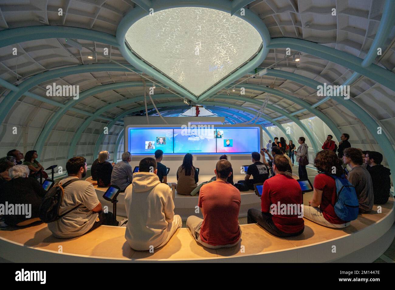 Valencia, Spain : 2022 December 9 : Panorama inside CaixaForum Valencia ...
