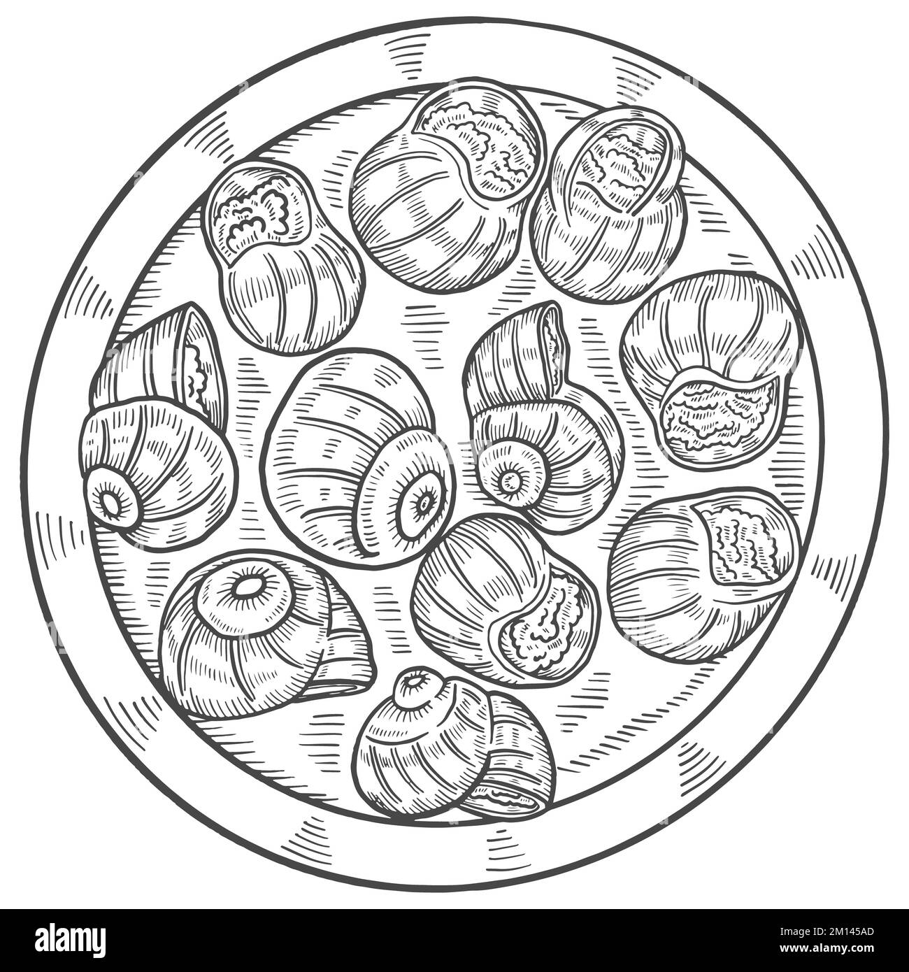escargots france food cuisine isolated doodle hand drawn sketch with ...
