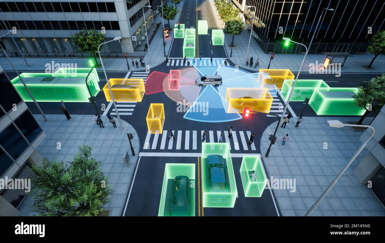 Aerial view self driving autopilot hi-res stock photography and images ...