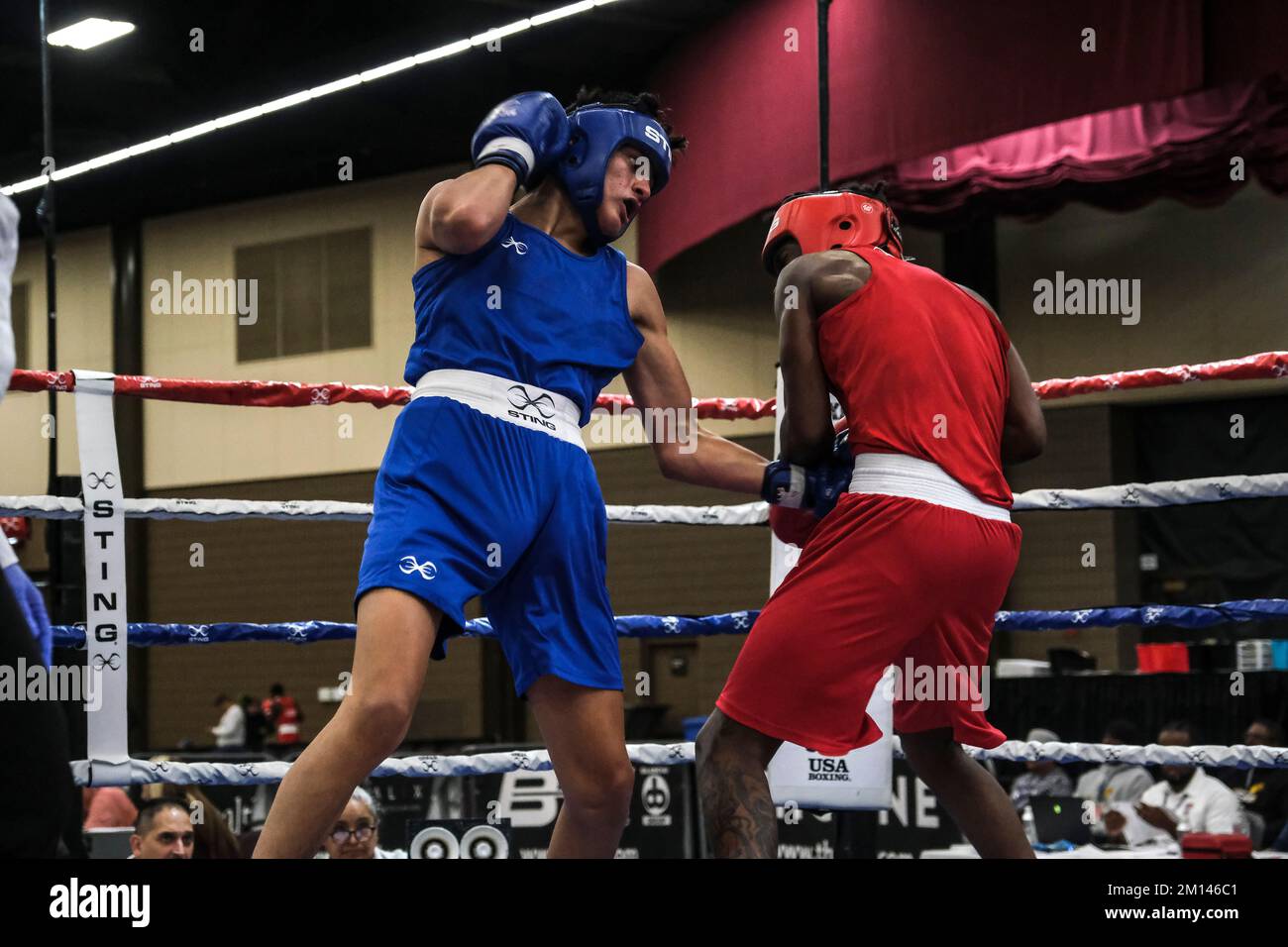 Lubbock, TX, USA. 9th Dec, 2022. Action between Samuel Contreras (blue ...
