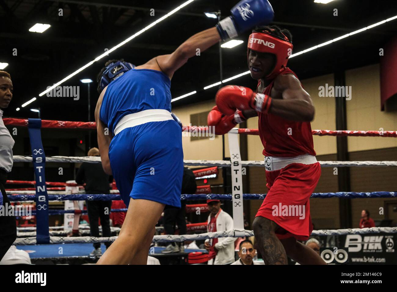 Lubbock, TX, USA. 9th Dec, 2022. Action between Samuel Contreras (blue ...
