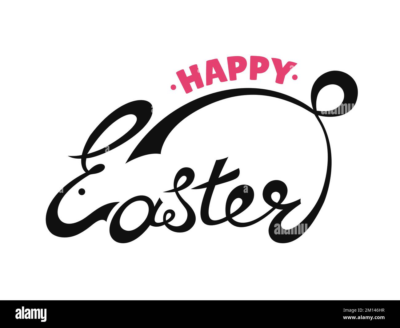 Handmade lettering sketch Happy Easter text as Easter logo, badge, icon ...