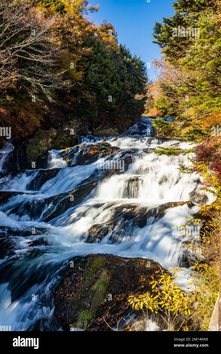 Scenic view of ryuzu waterfall at Nikko National Park at fall Stock ...