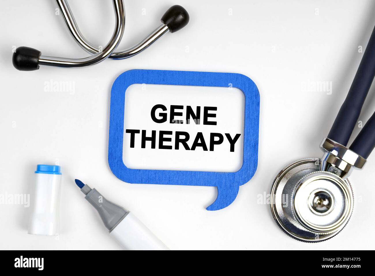 Medicine concept. On the table is a stethoscope, a marker and a sign ...