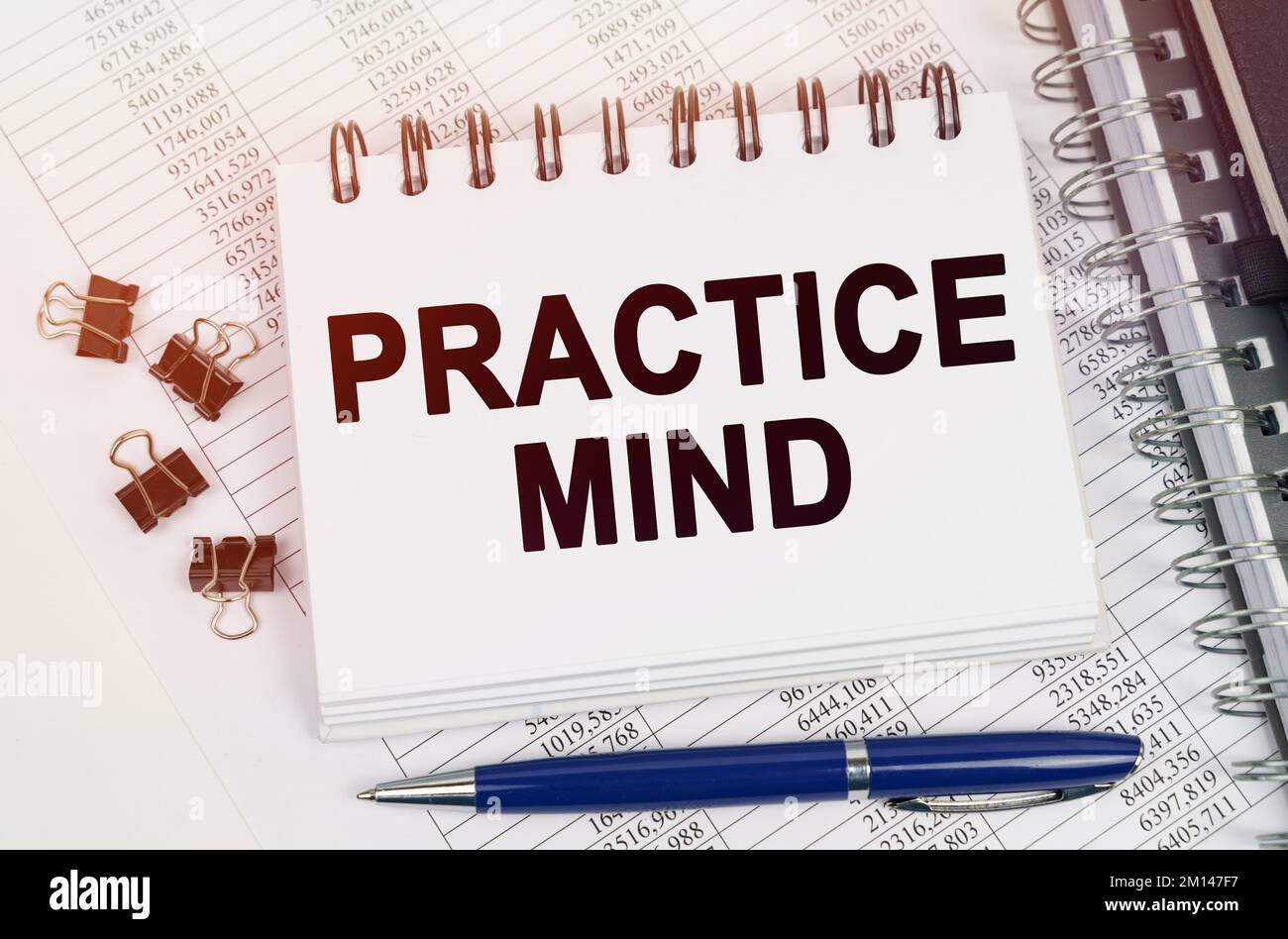 Business concept. On the table is a pen and a notebook with ...