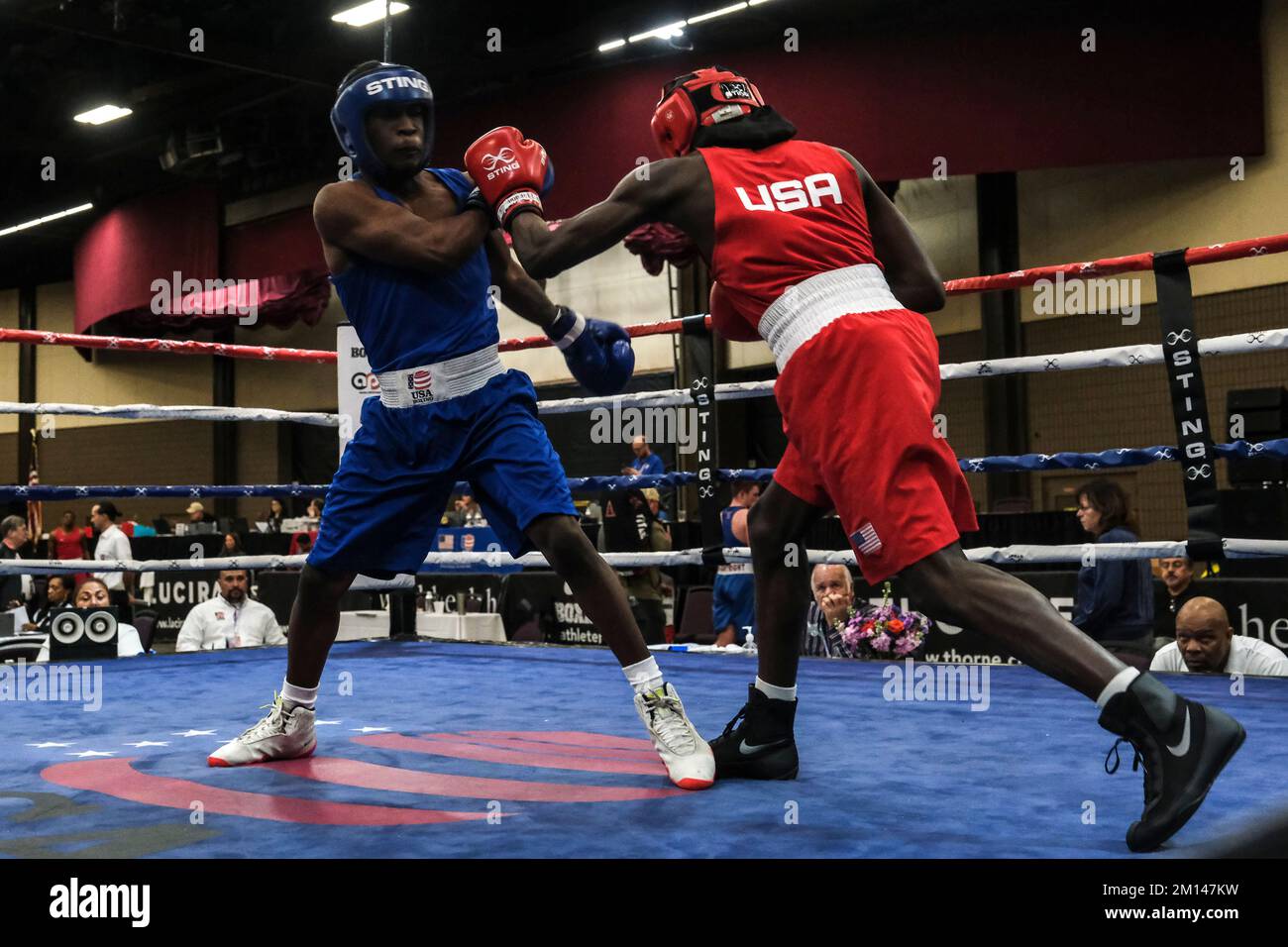 Lubbock, TX, USA. 9th Dec, 2022. Action between Tyshawn Denson (red) of ...