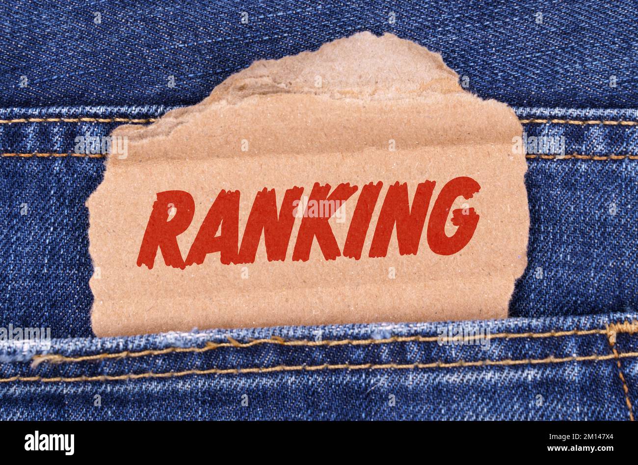 Business and finance. A cardboard box with the inscription- RANKING ...