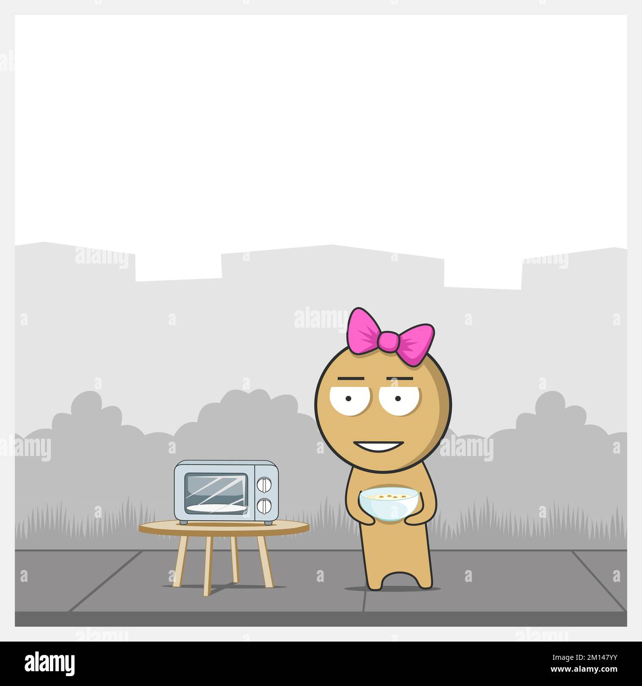 Girl with food Stock Vector Images - Alamy