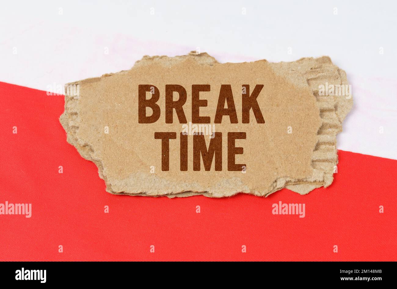 Business and finance concept. Against the background of the Polish flag lies cardboard with the ...