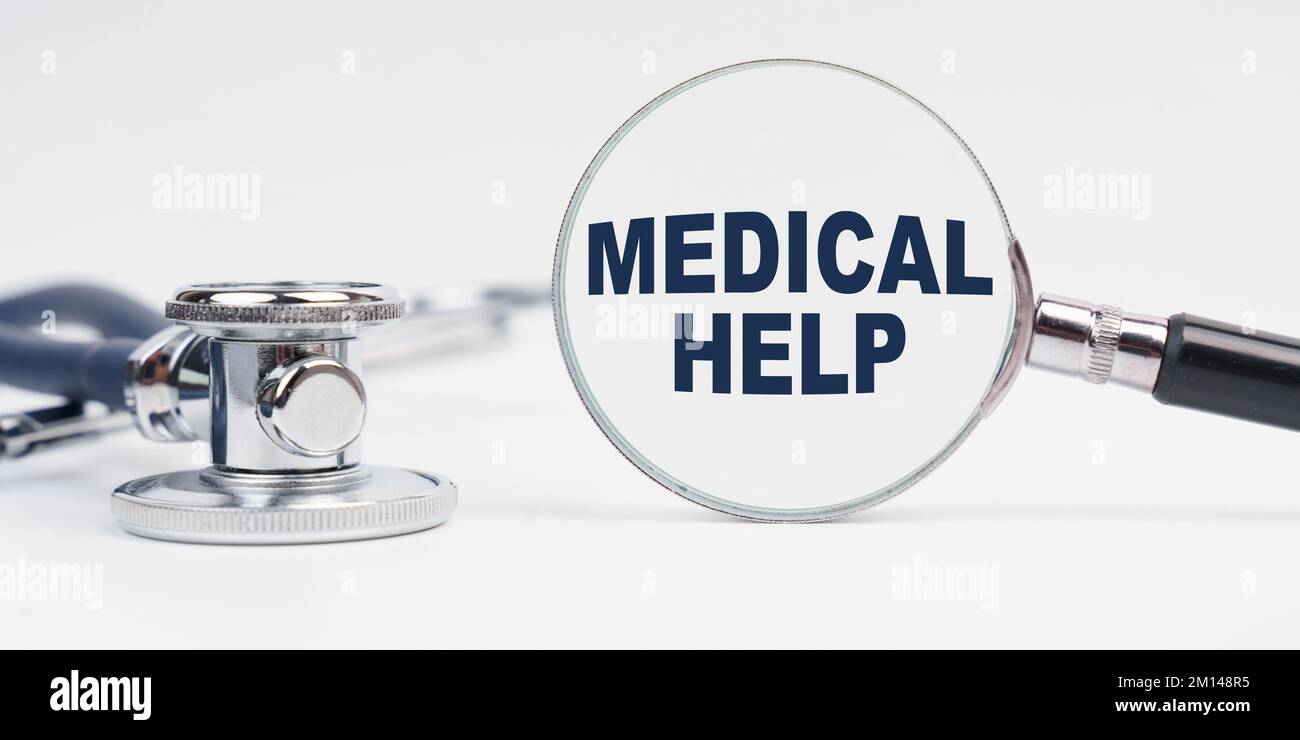 Medicine and health concept. There is a stethoscope on the table, a ...