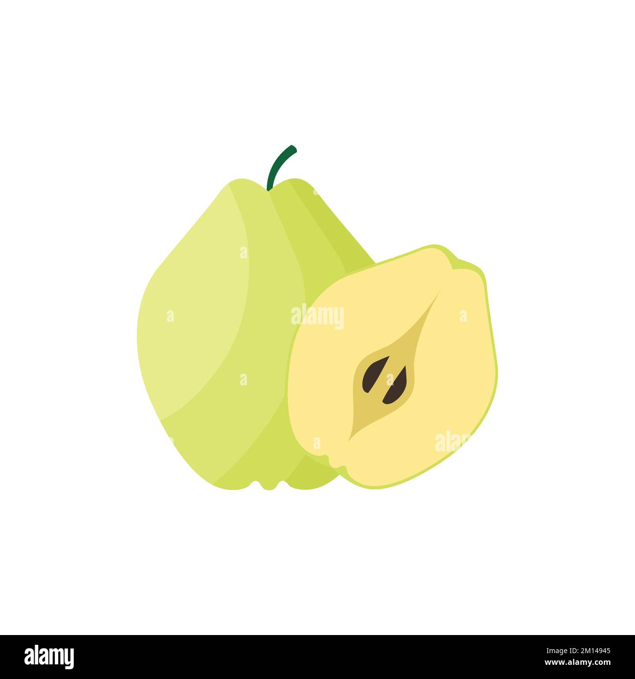 Quince Flat design clip art vector illustration isolated on a white ...