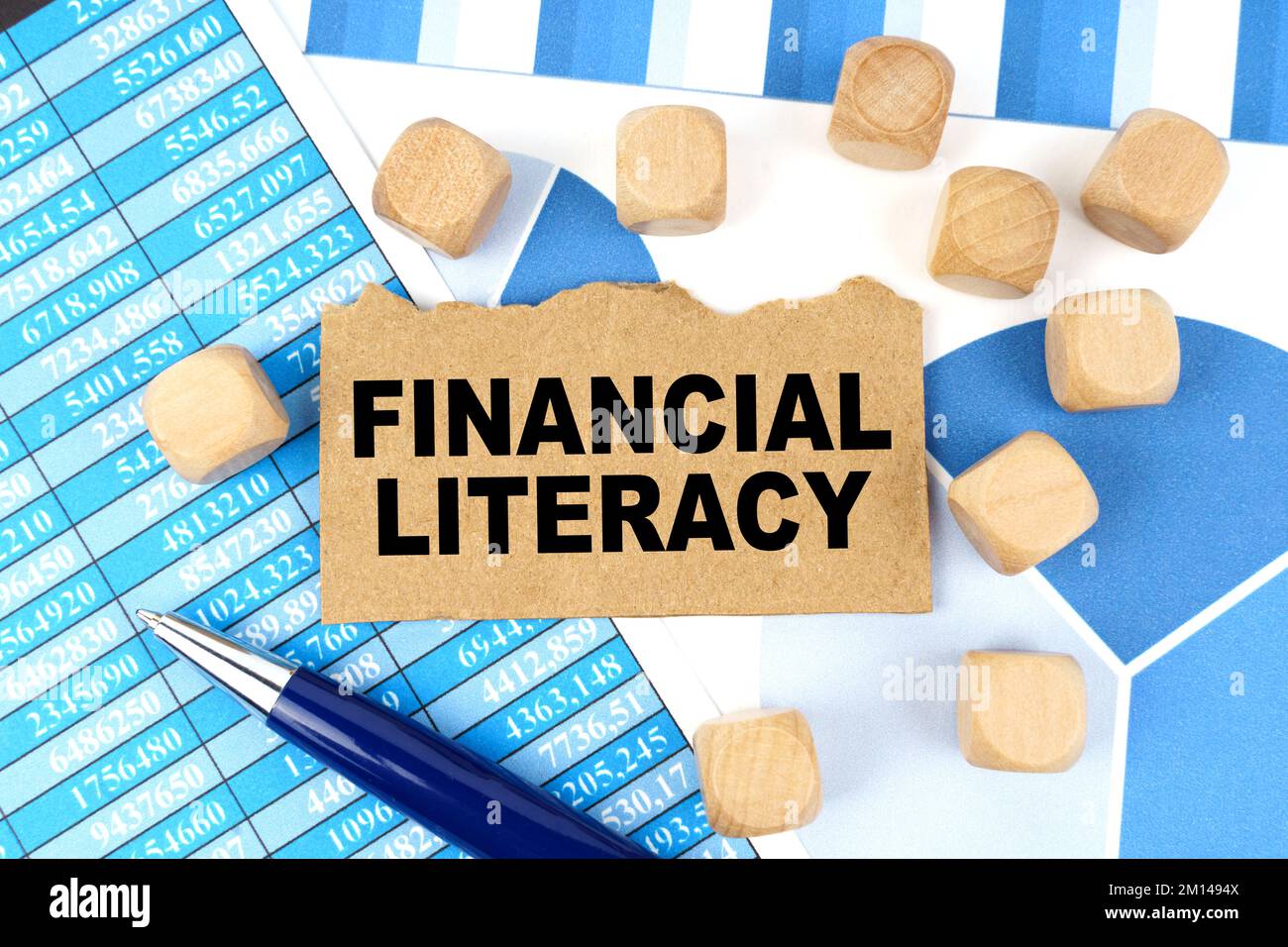 Finance and economics. On documents with graphs and reports, there are ...