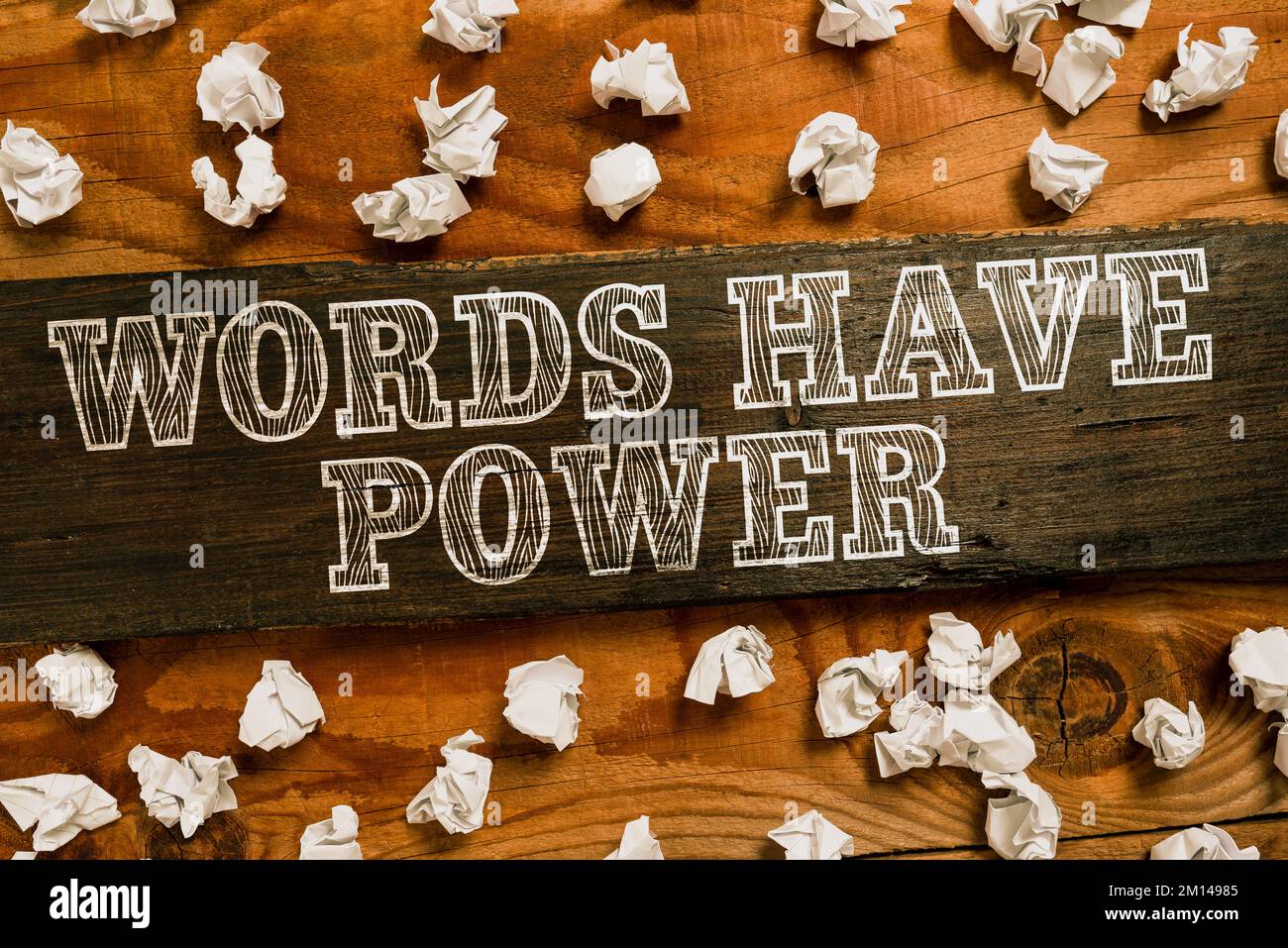 Text caption presenting Words Have Power. Business idea Energy Ability ...