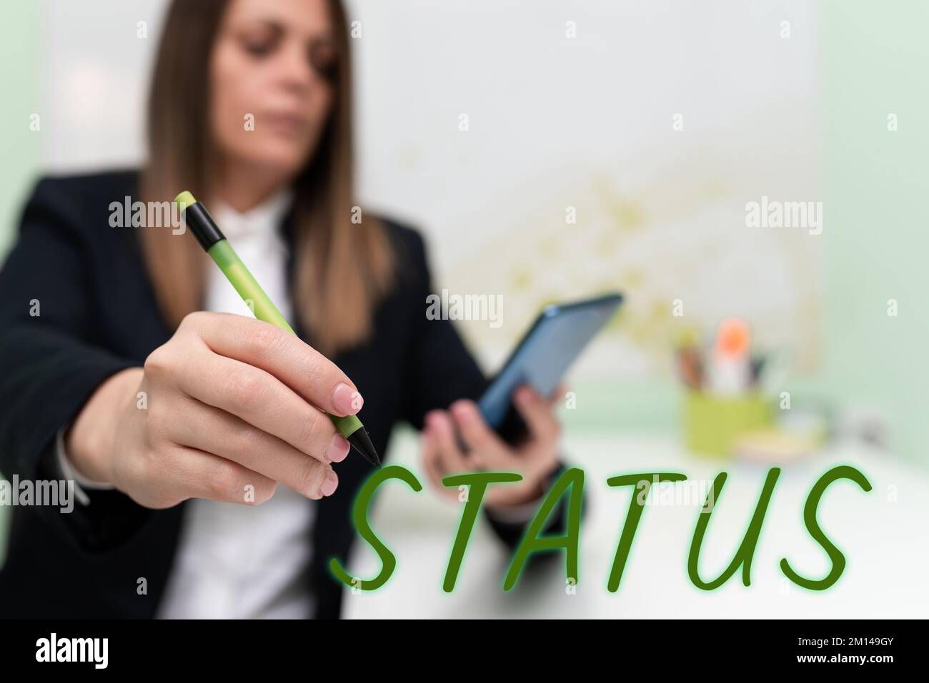 Text sign showing Status. Word Written on situation at a particular ...
