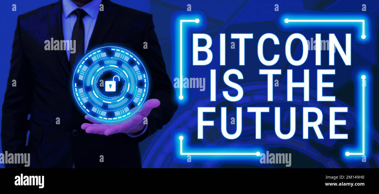 Text showing inspiration Bitcoin Is The Future. Business showcase ...