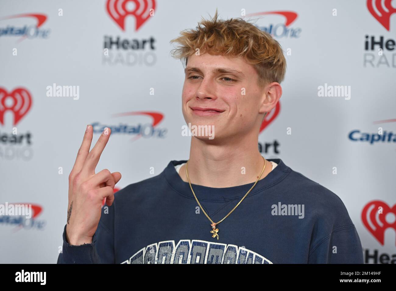 Charlieonnafriday attends the Z100's iHeartRadio Jingle Ball 2022 at ...
