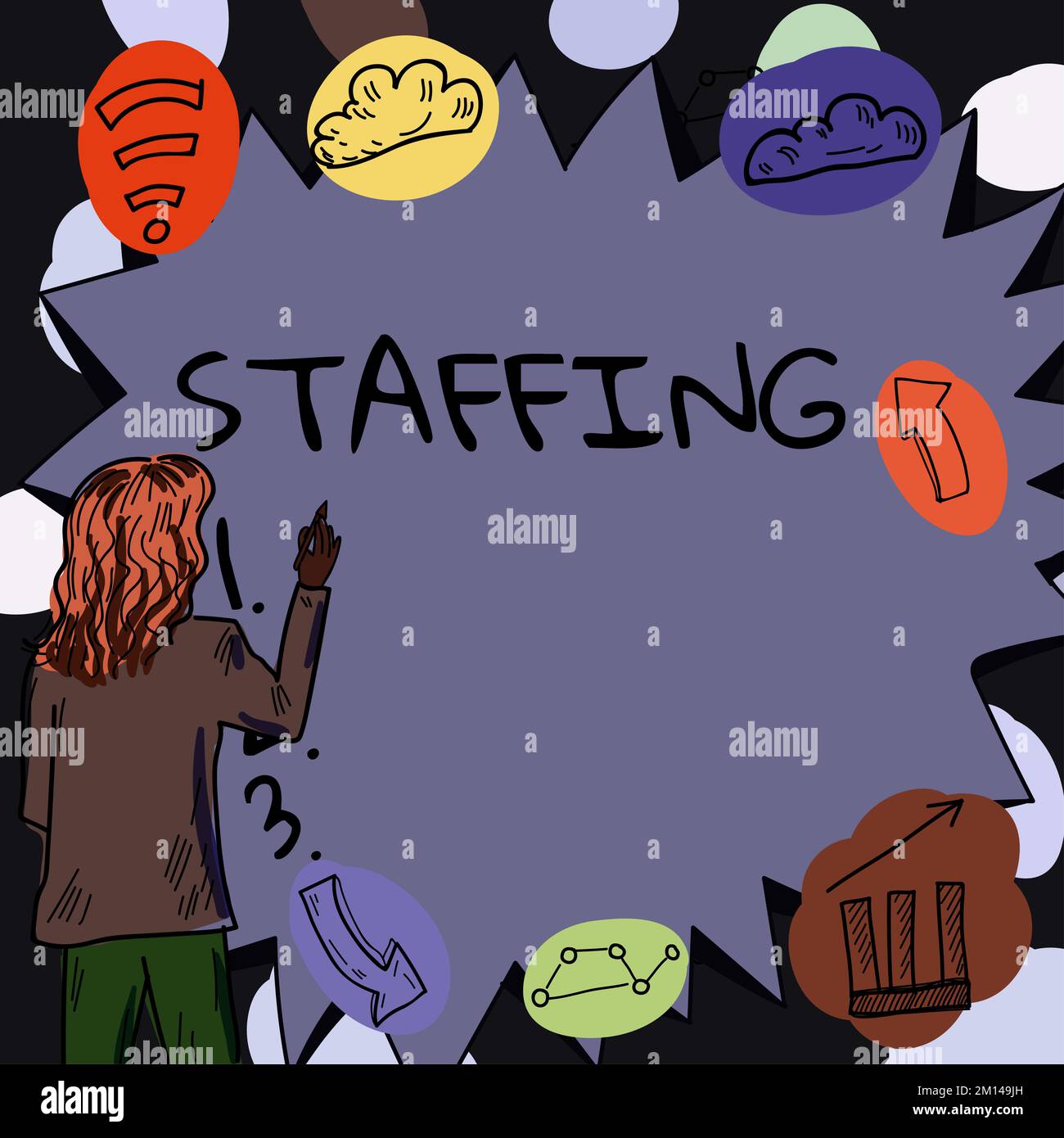 Sign displaying Staffing. Business idea The percentage of workers that ...