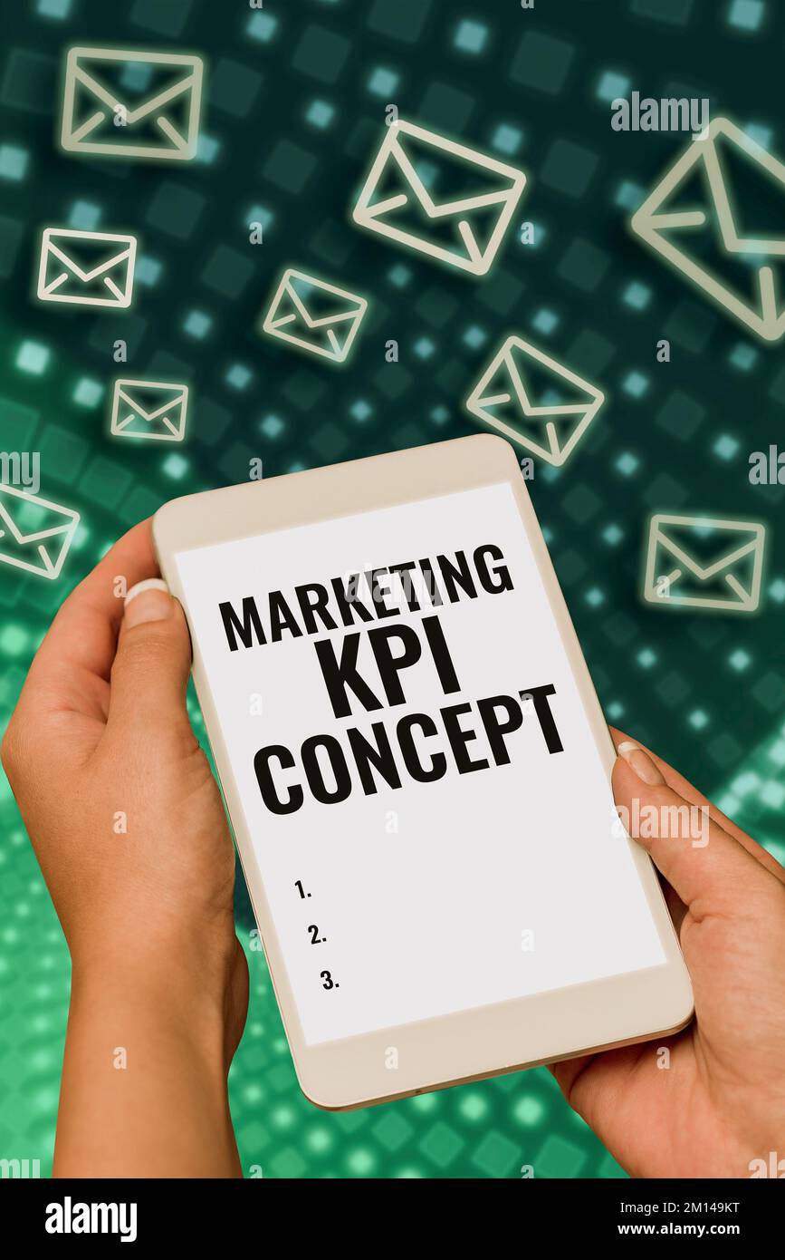 Text sign showing Marketing Kpi Concept. Word Written on measure ...