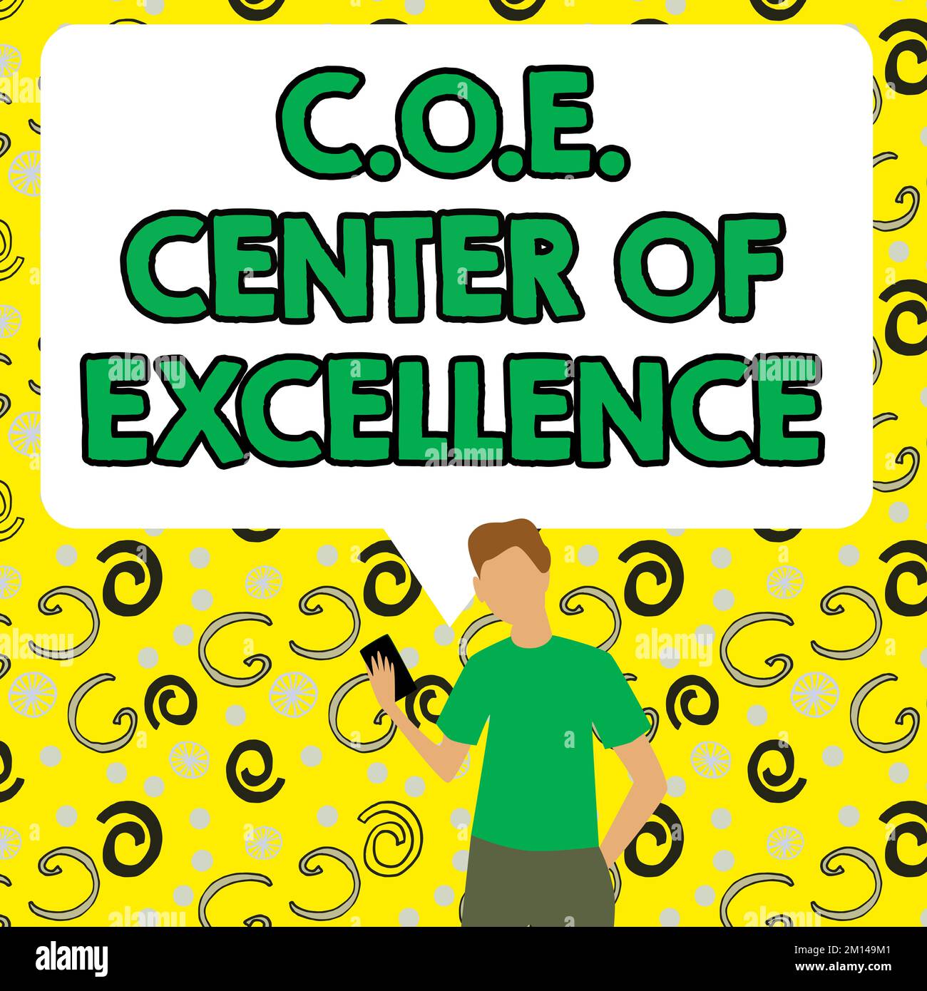 Text sign showing C.O.E. Center Of Excellence. Business concept being ...