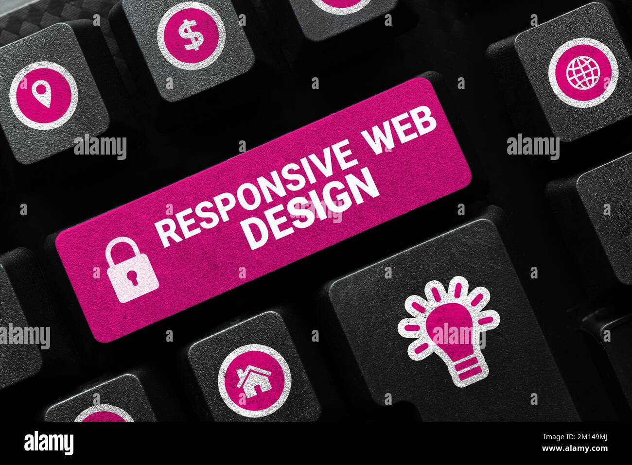 Sign displaying Responsive Web Design. Internet Concept web page creation that makes use of ...