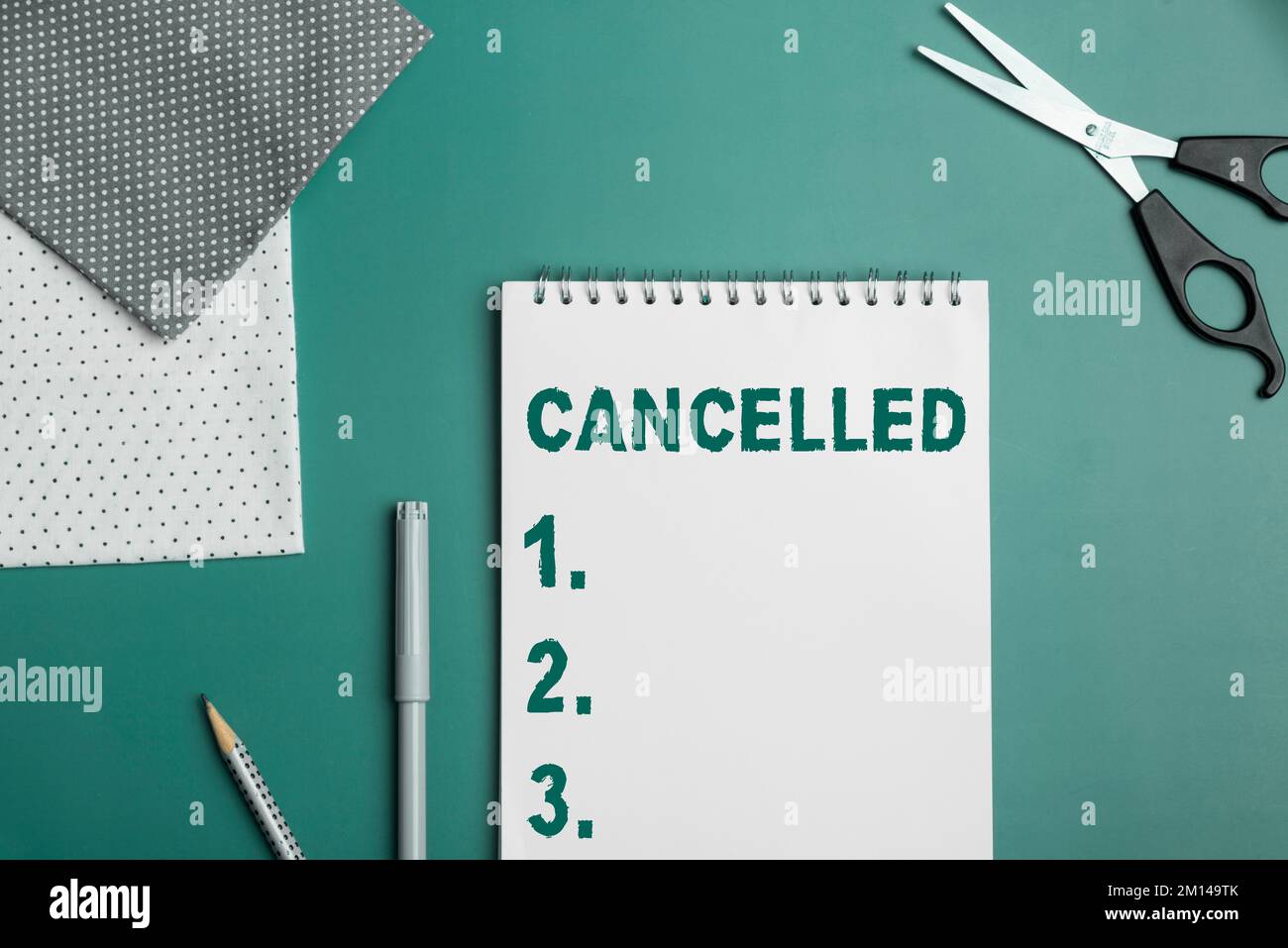 Hand writing sign Cancelled. Word for decide or announce that planned ...