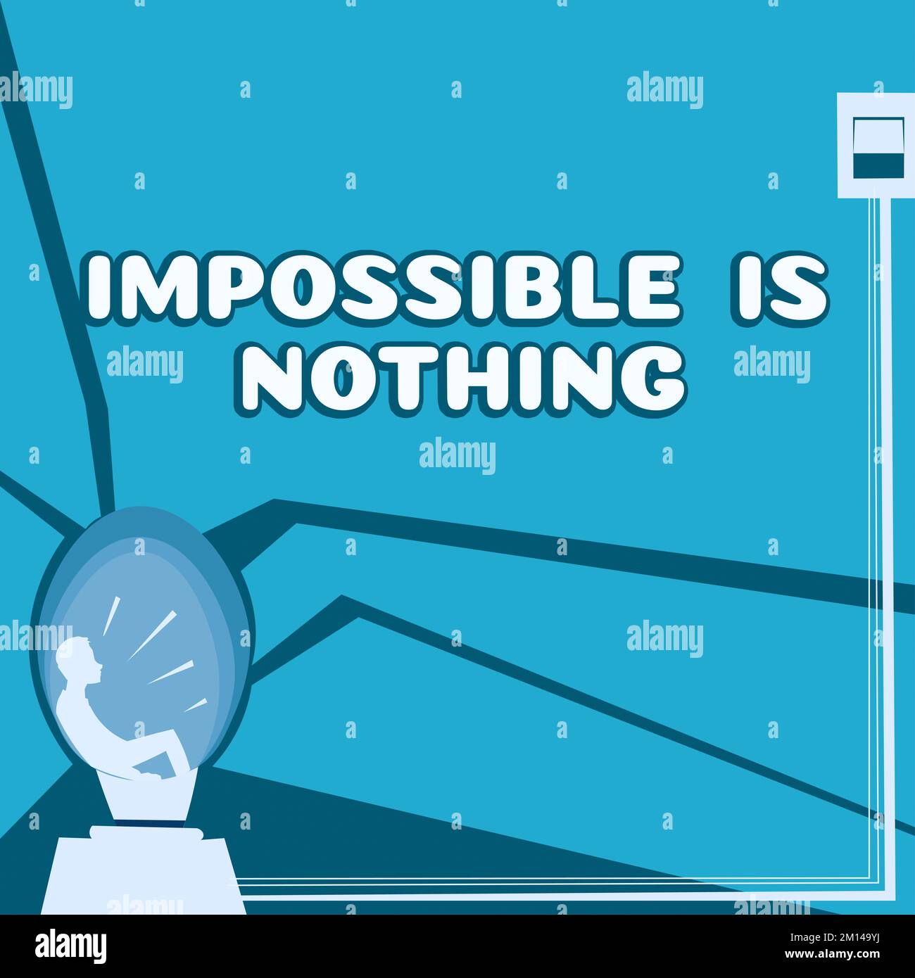 Text caption presenting Impossible Is Nothing. Concept meaning ...